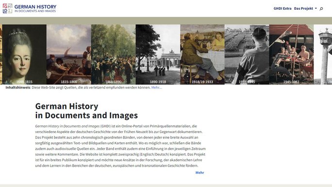 PORTAL: Deutsche Geschichte in Dokumenten und Bildern | Geistes ...